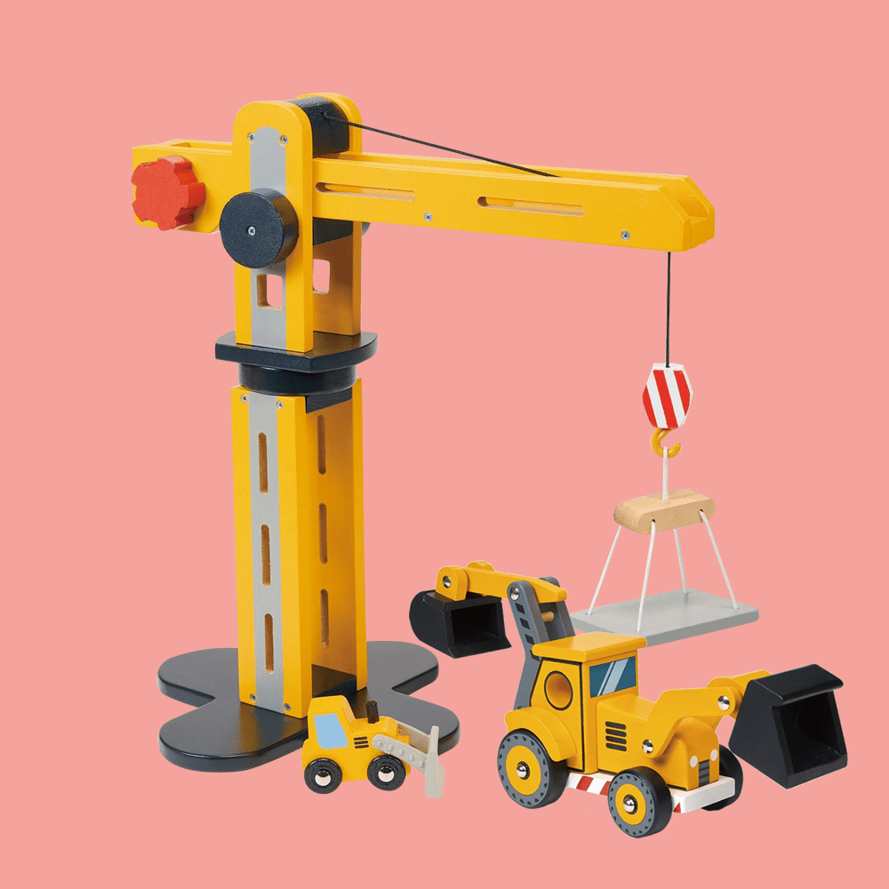 Wooden Toy Construction Site Vehicles Play - Imagination Toys